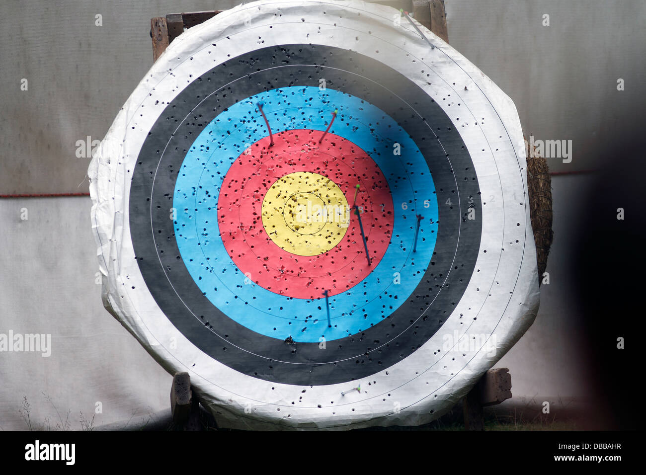 target butt bull white black red blue gold straw aim pierce Stock Photo ...