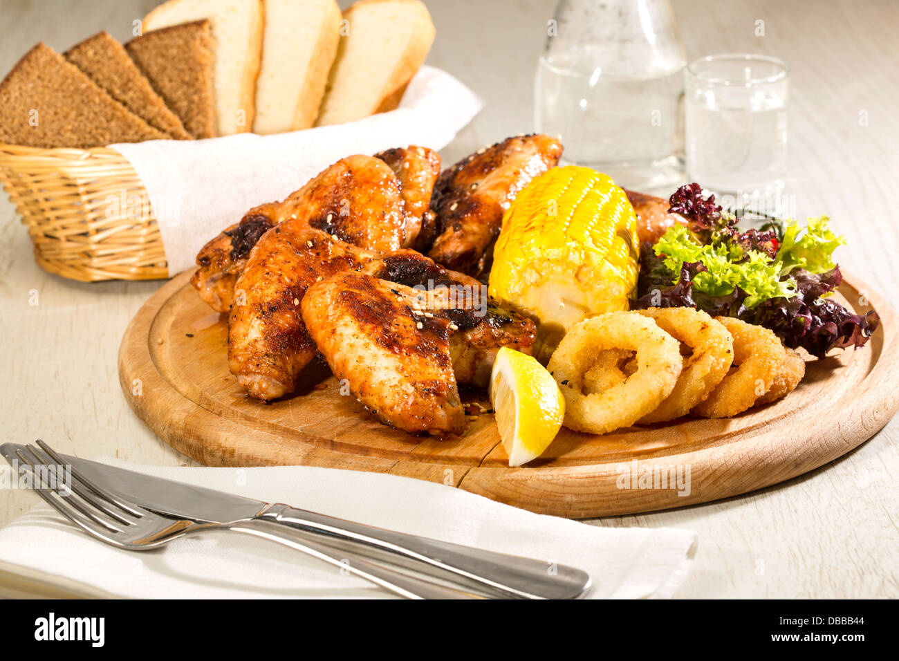 chicken wings are grilled Stock Photo - Alamy