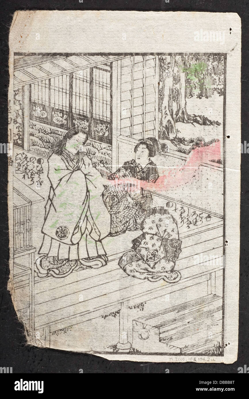 This artwork portrays the Sumida River during the spring season ...