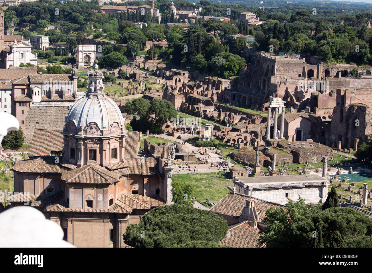 Panoramic view of Rome with the Forum, Italy Stock Photo - Alamy