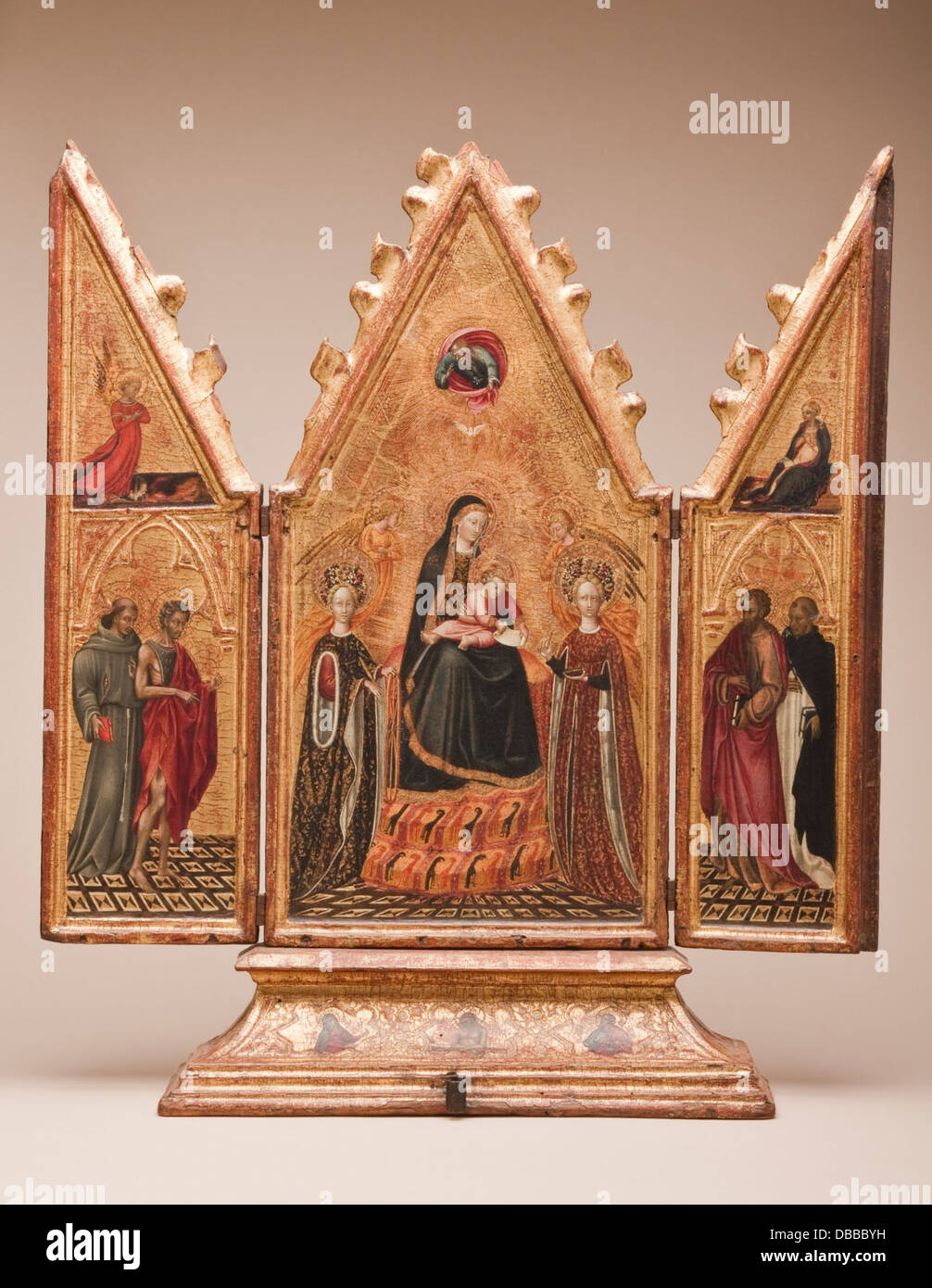 A religious painting featuring the Virgin Mary and Christ Child ...