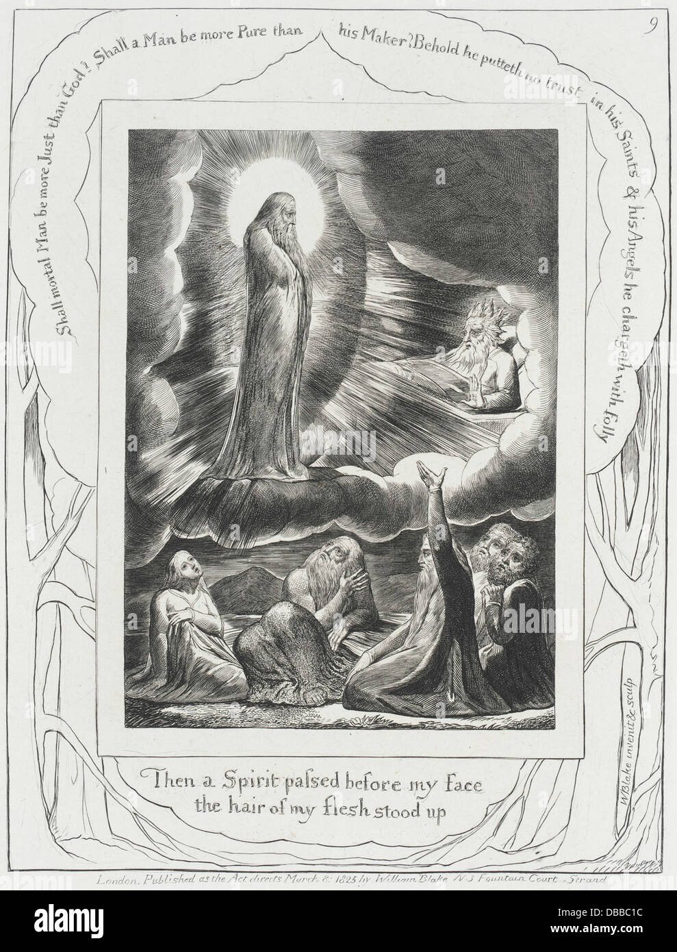 This painting, 'The Vision of Eliphaz,' depicts a biblical scene where ...