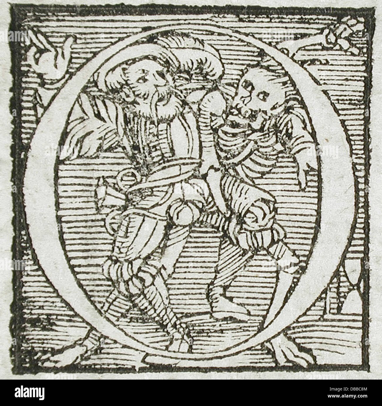 This collection of ornamental letters, featuring A, E, H, O, V, and T ...