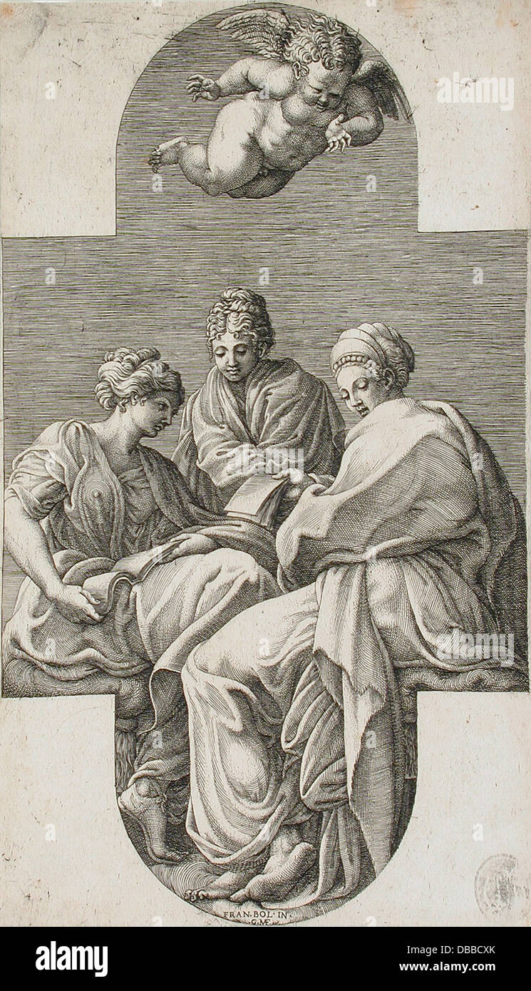 This sculpture portrays three muses of Greek mythology, accompanied by ...