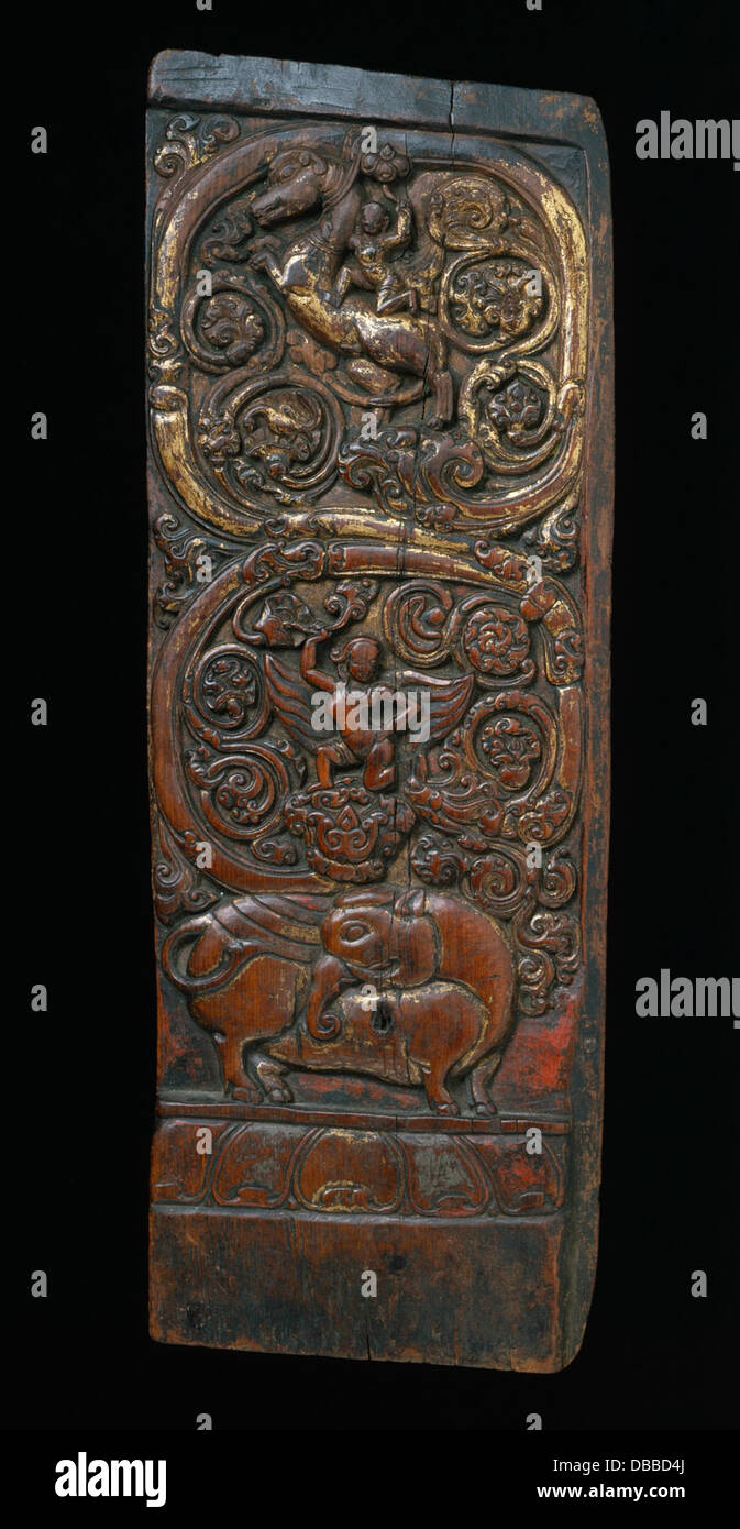A throneback panel, a decorative element often used in furniture design ...