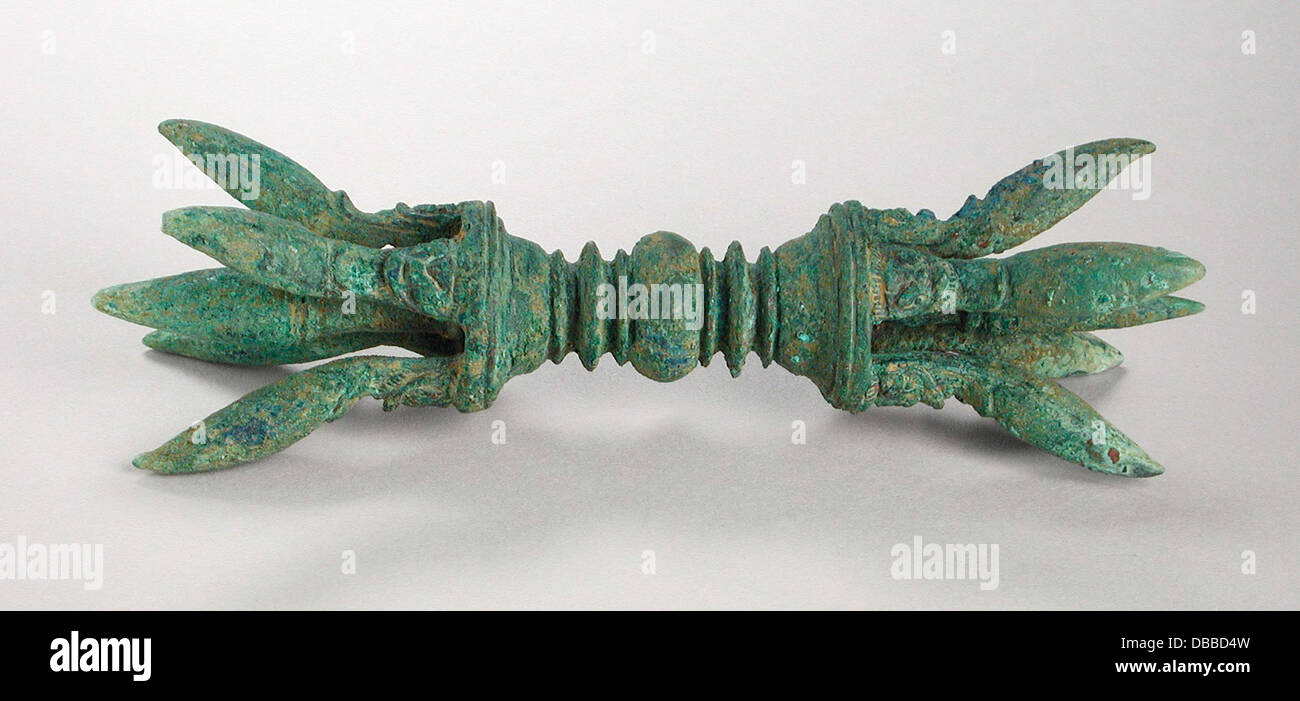 This Vajra, a symbolic thunderbolt used in Buddhist rituals, represents ...