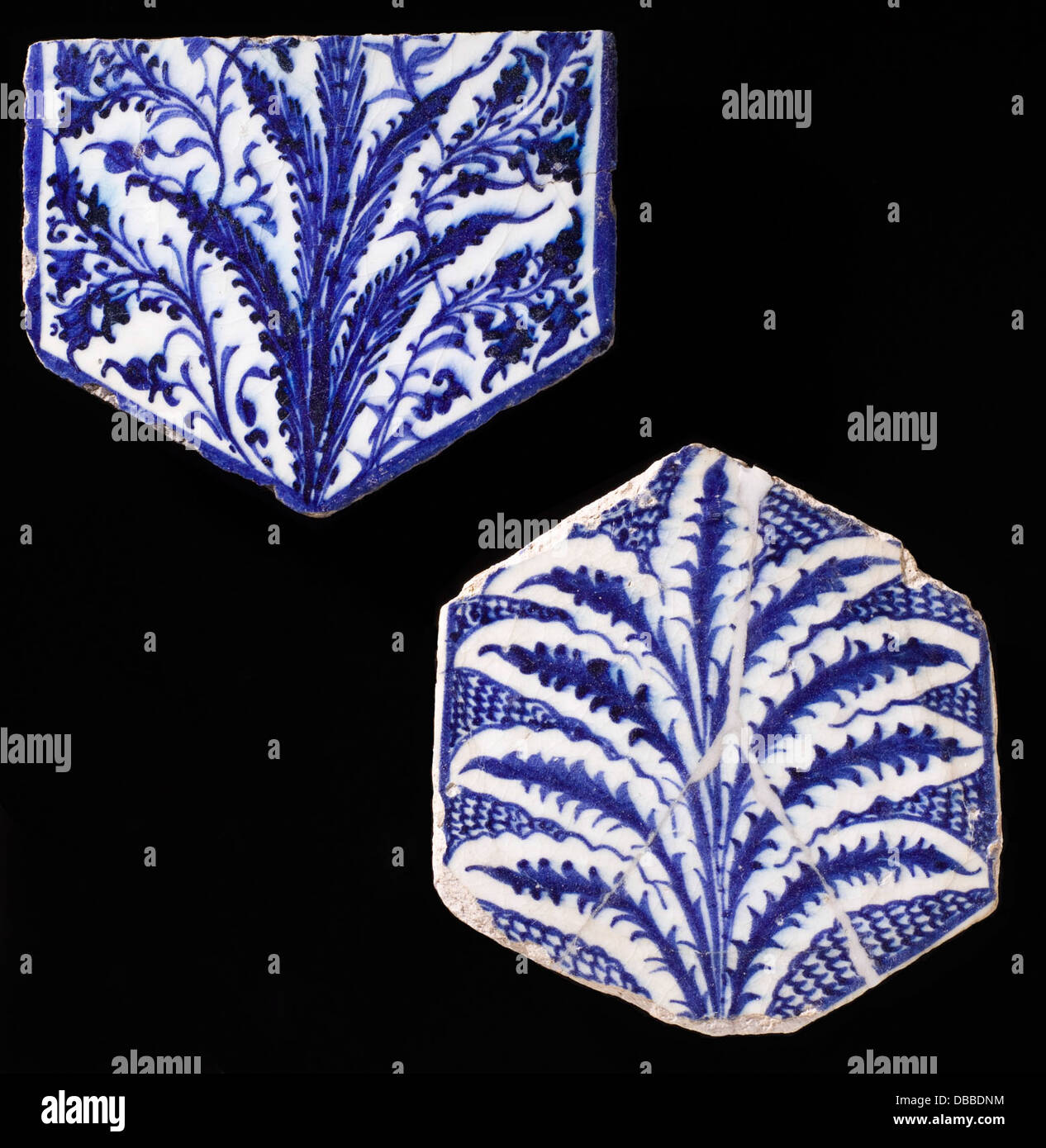 A decorative tile from an unknown origin, showcasing geometric patterns ...