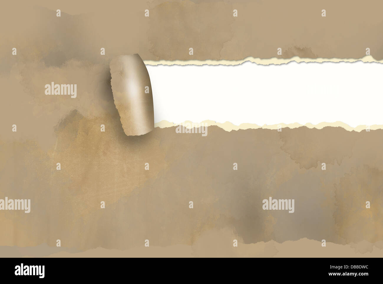 Horizontal ripped paper for background made in 2d software Stock Photo ...