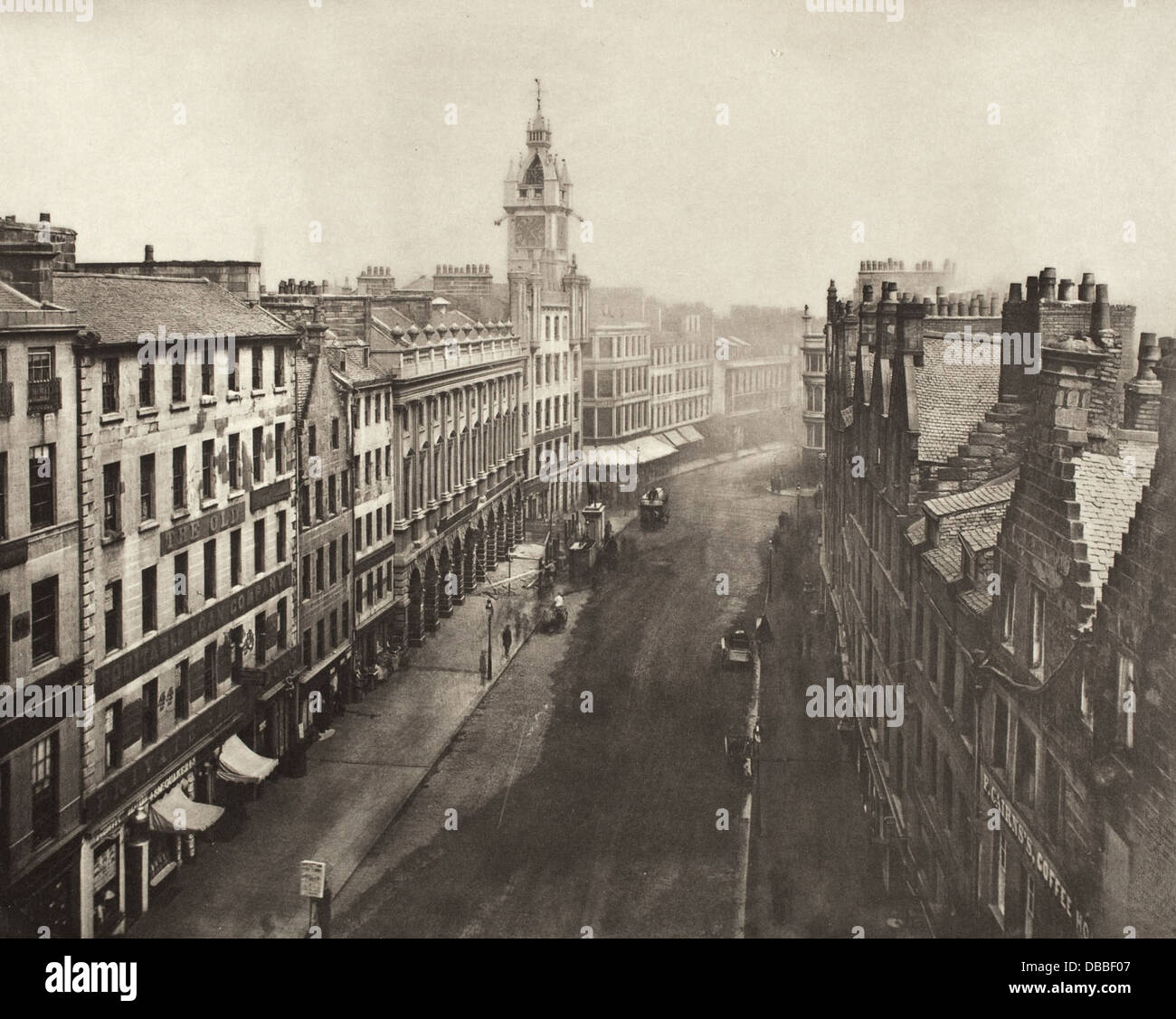 This historical image depicts the Trongate from the Tron Steeple in ...
