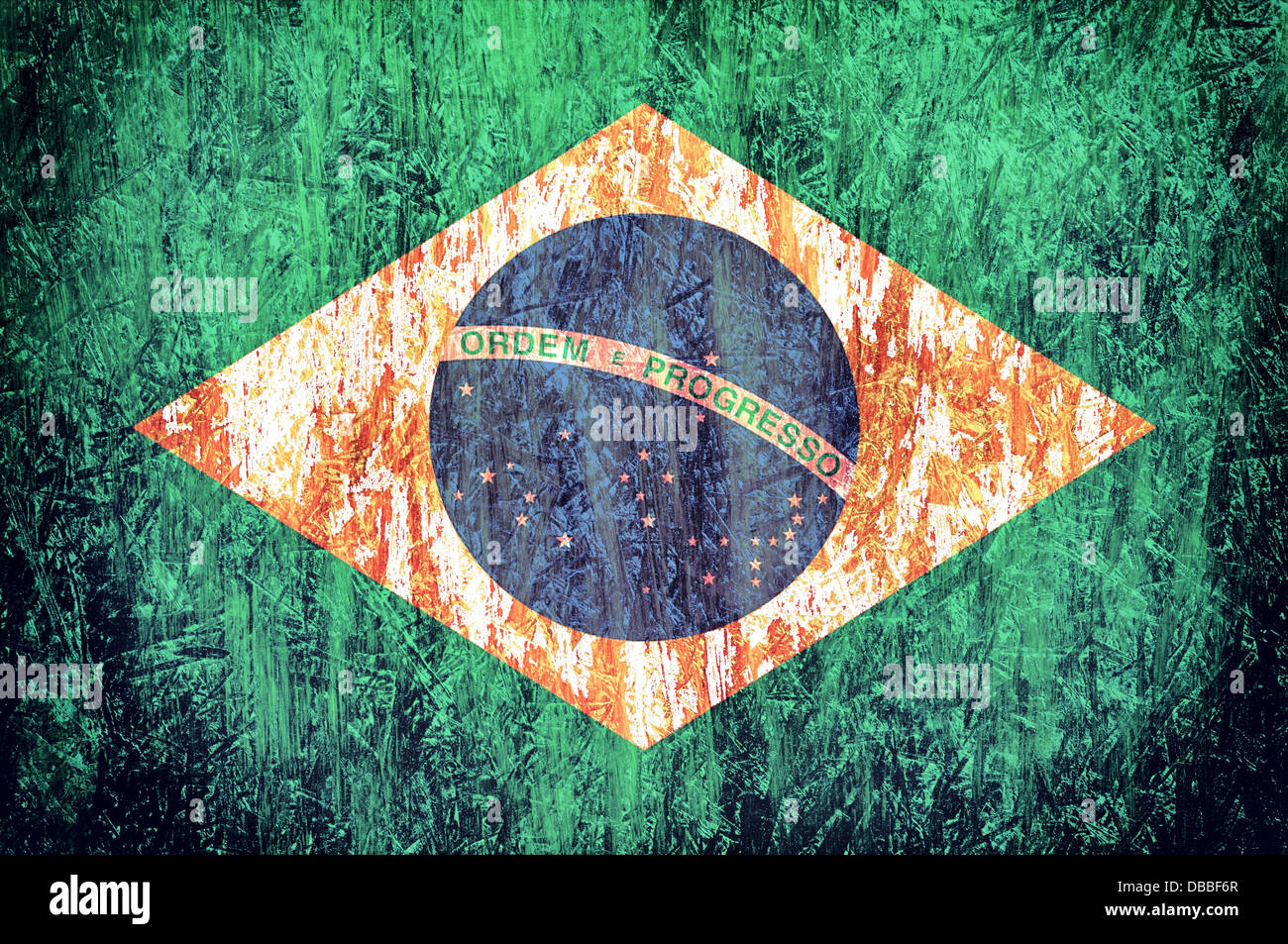 Brazilian flag on the wooden background Stock Photo - Alamy