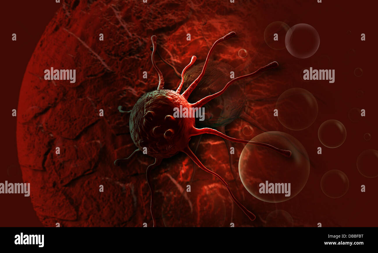 cancer cell made in 3d software Stock Photo - Alamy