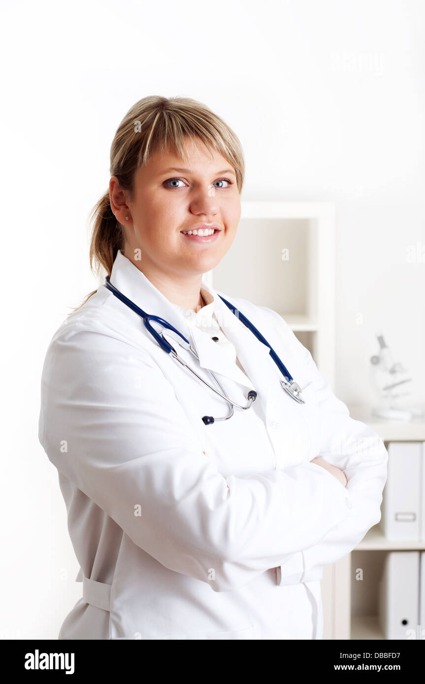 Smiling medical doctor woman with stethoscope Stock Photo - Alamy