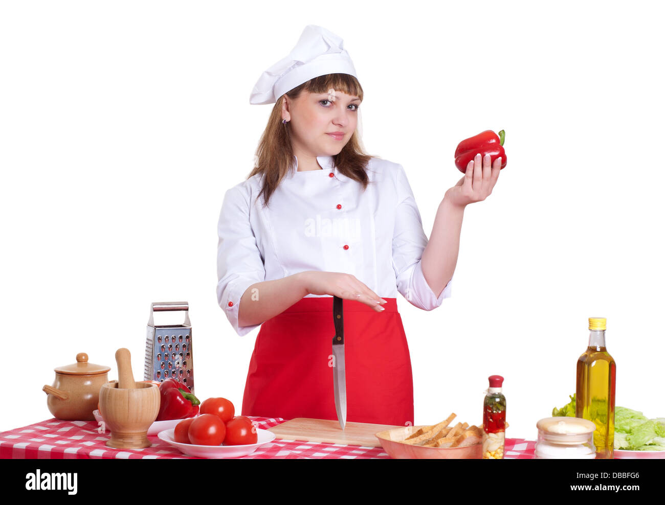 attractive woman cooking Stock Photo - Alamy