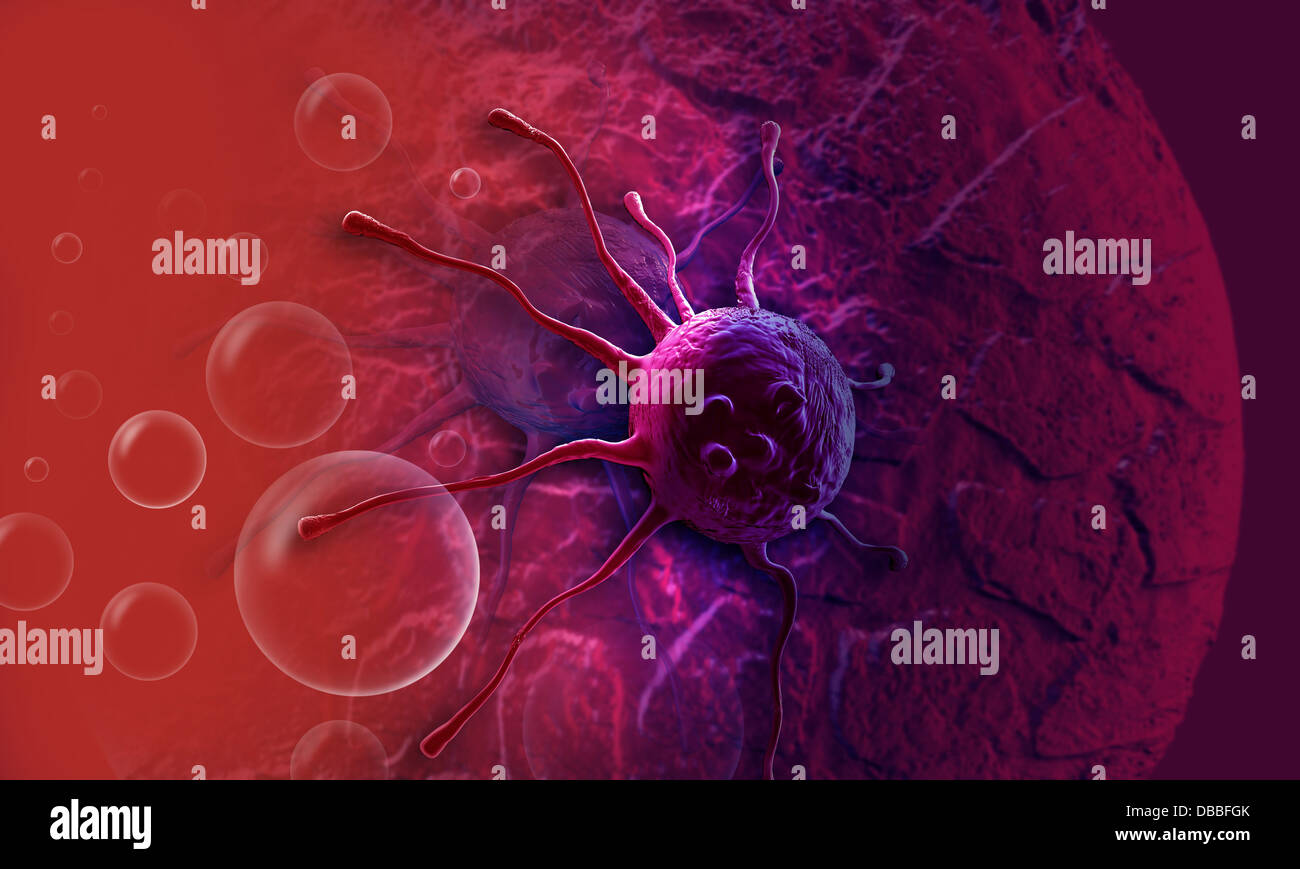 cancer cell made in 3d software Stock Photo - Alamy