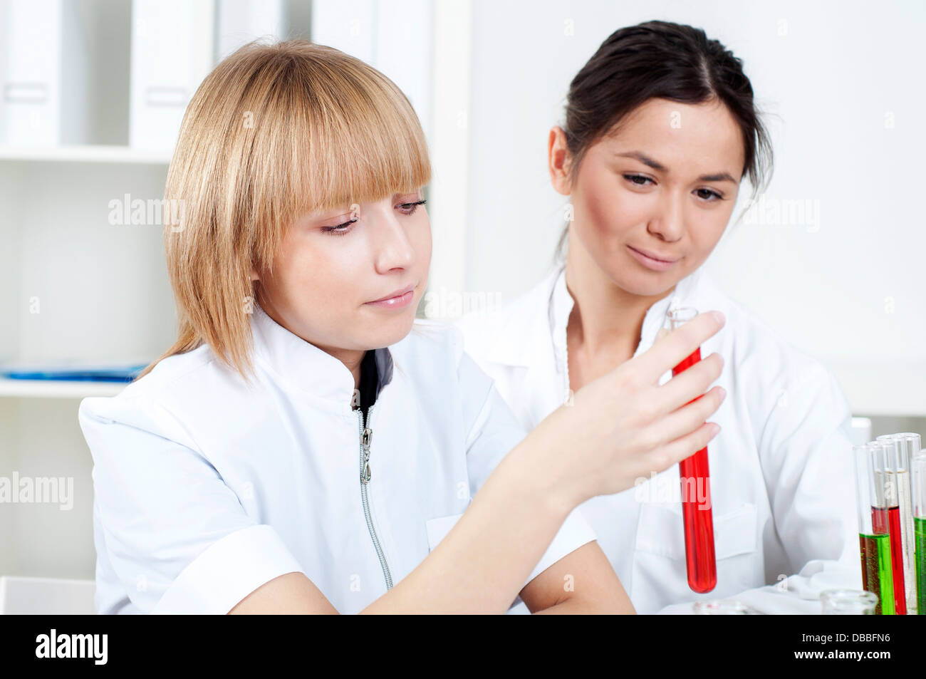 portrait of group chemists Stock Photo - Alamy