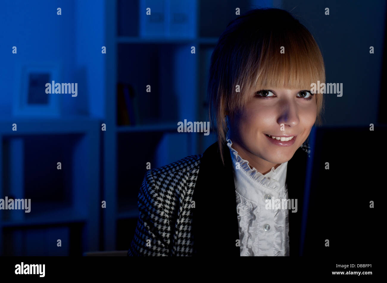 office work at night Stock Photo - Alamy