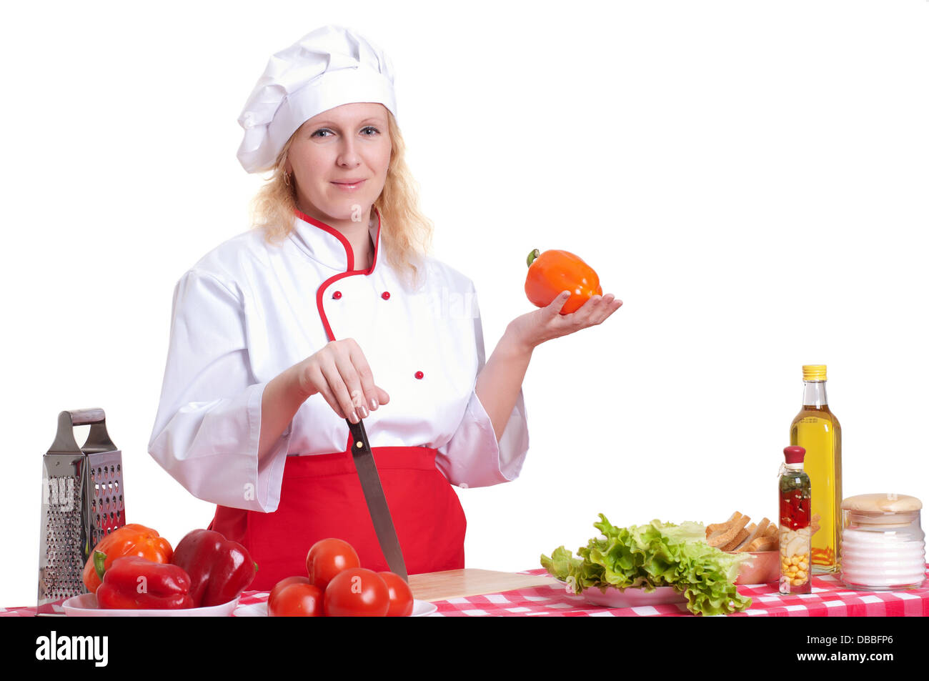 attractive woman cooks Stock Photo - Alamy