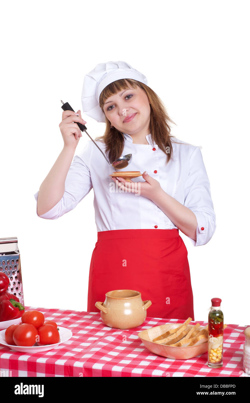 attractive woman cooking Stock Photo - Alamy