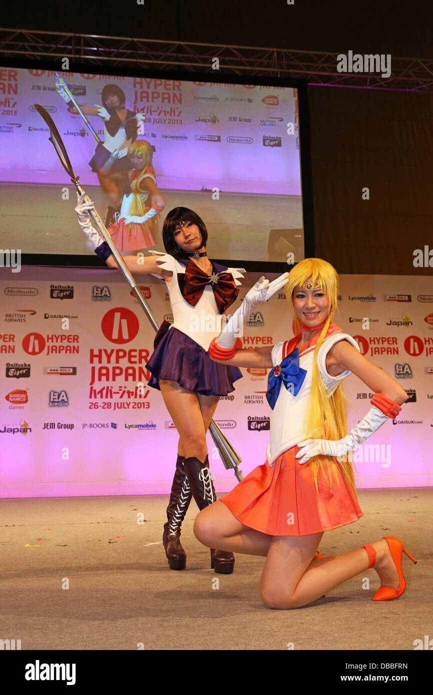 London Uk 27th July 2013 Sailormoon Costumes Fans Of Cosplaying And