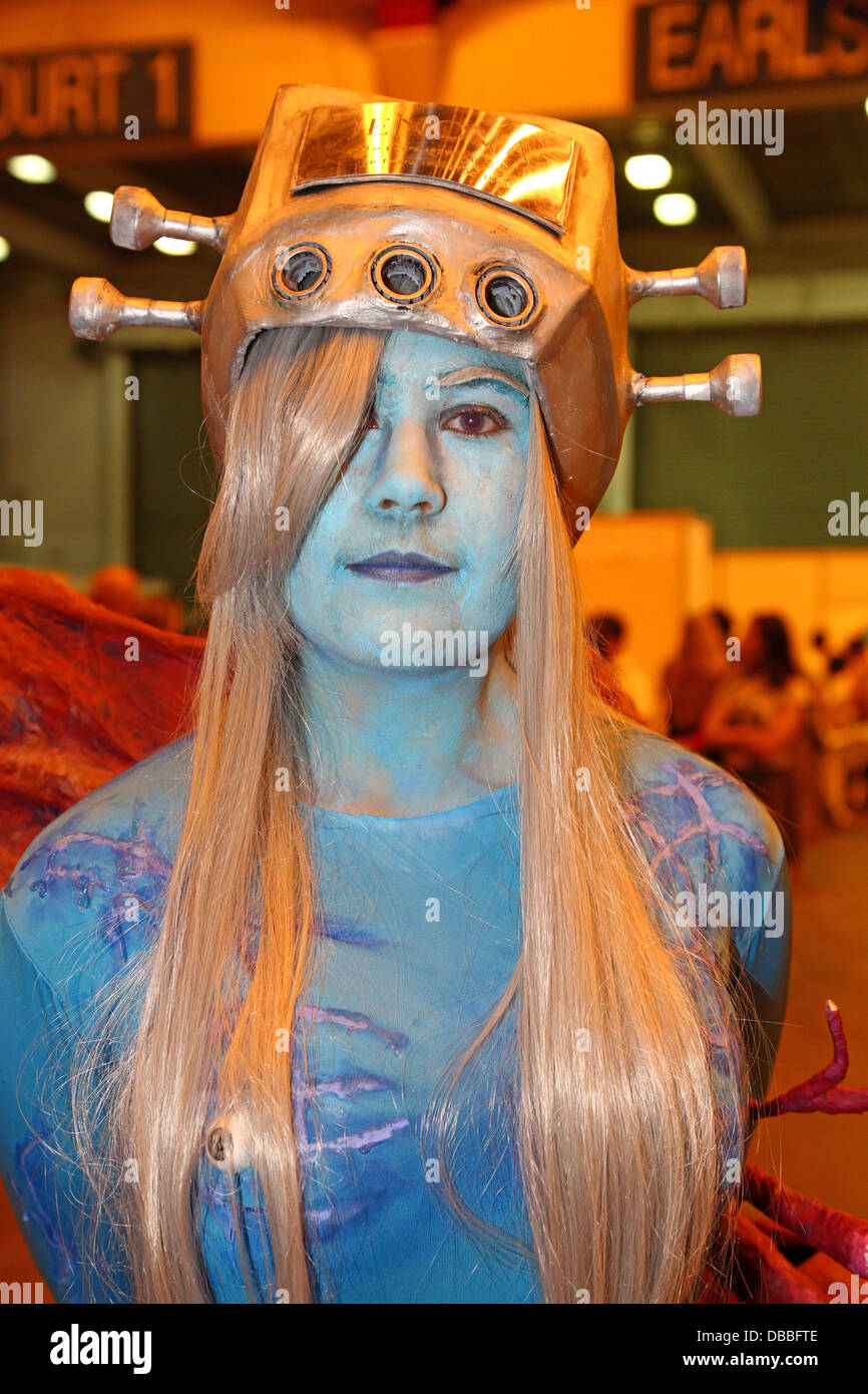 London, UK. 27th July 2013. Fans of Cosplaying and Cosplayers at Hyper Japan 2013 in London ...