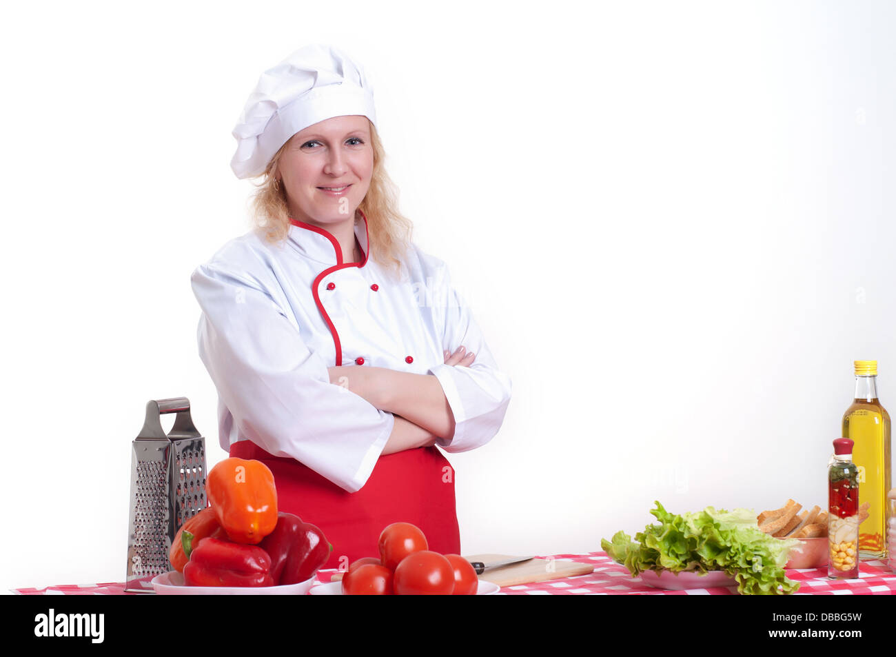 attractive woman cooks Stock Photo - Alamy