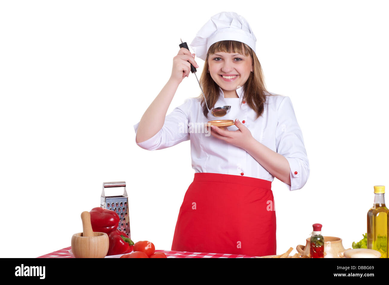 attractive woman cooking Stock Photo - Alamy