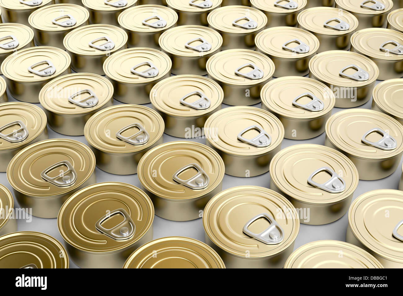 Multiple rows with tin cans Stock Photo - Alamy