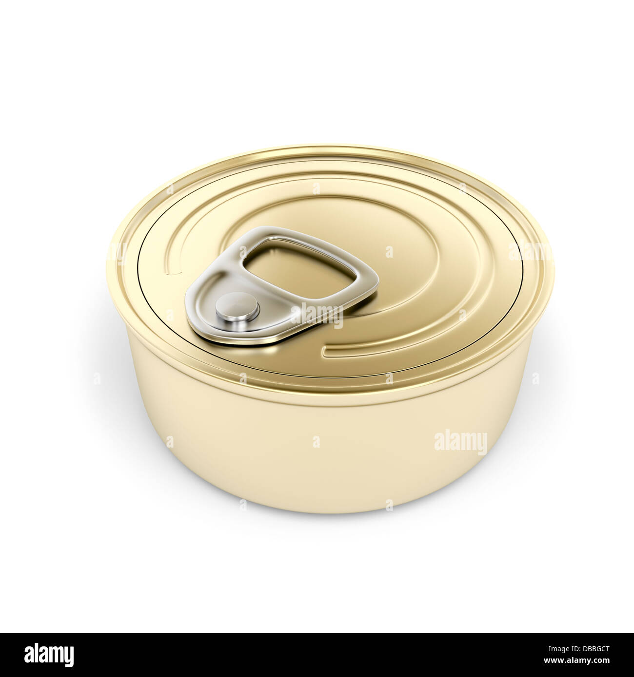 Pate can on white background Stock Photo - Alamy