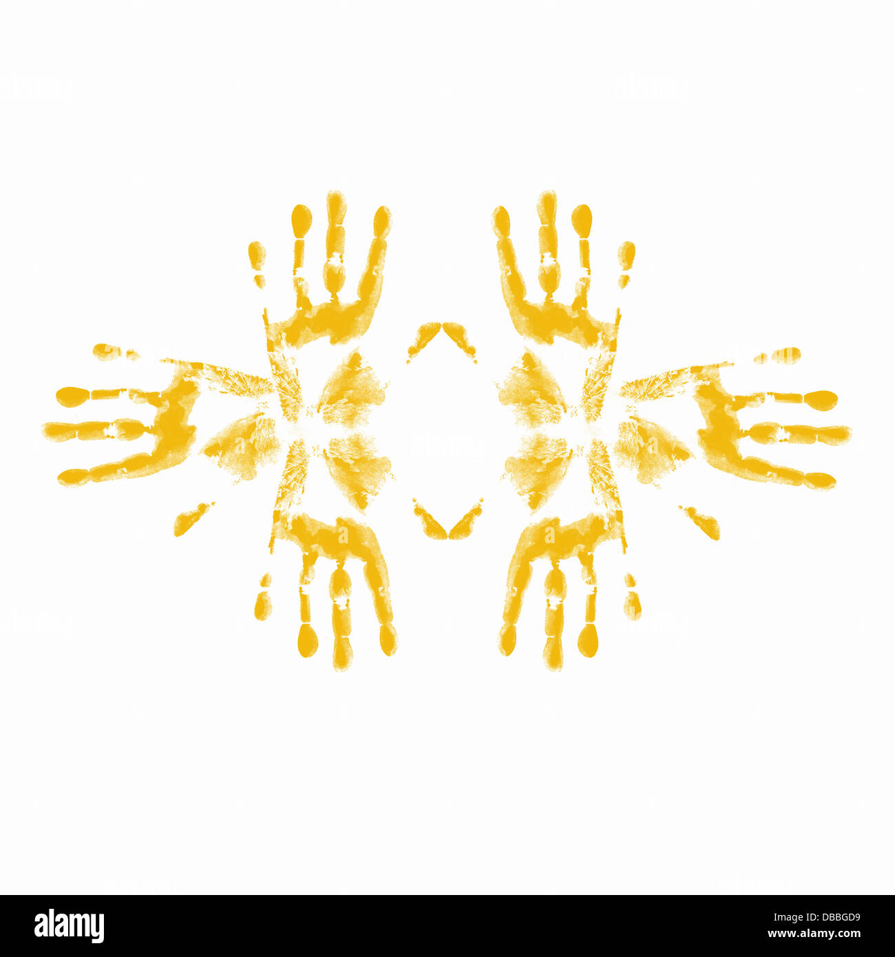 Colourful prints of human hands Stock Photo - Alamy