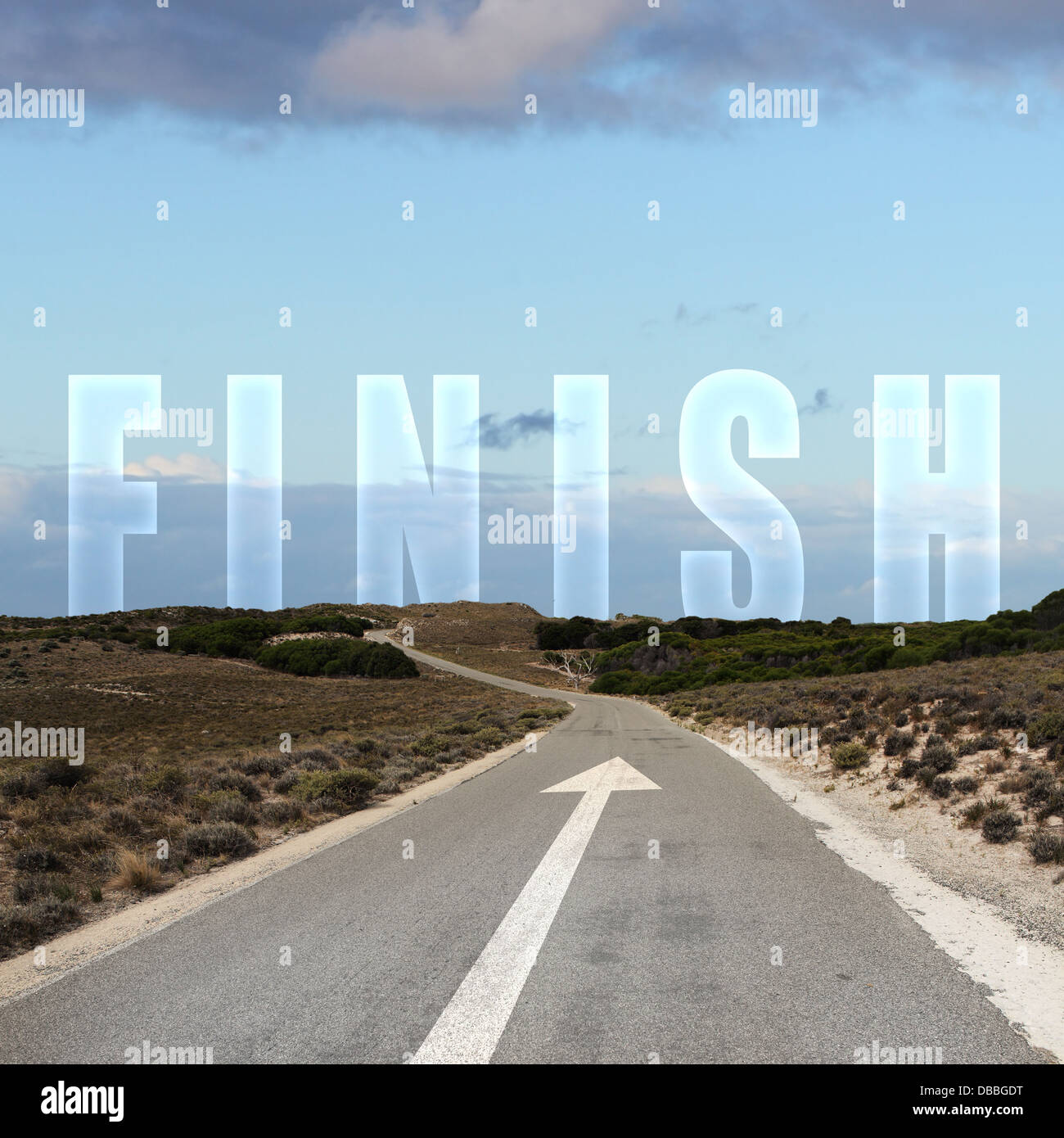 Road leading to finish Stock Photo - Alamy