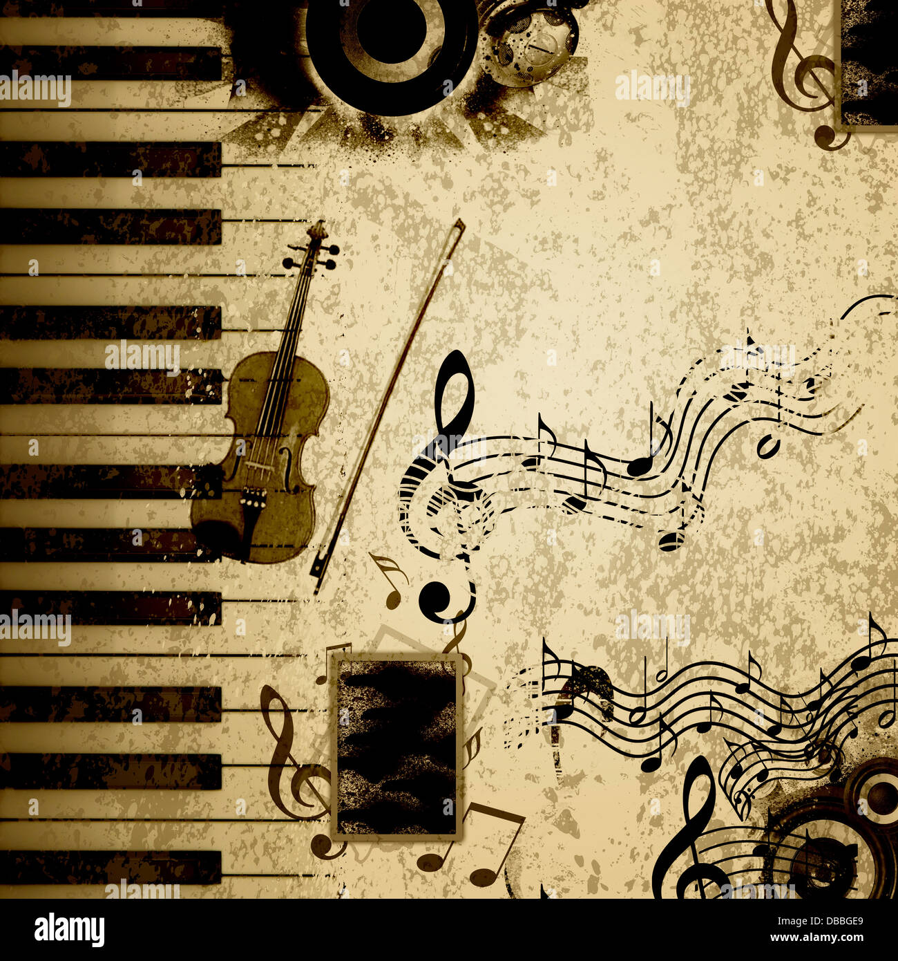 Music notes background Stock Photo - Alamy