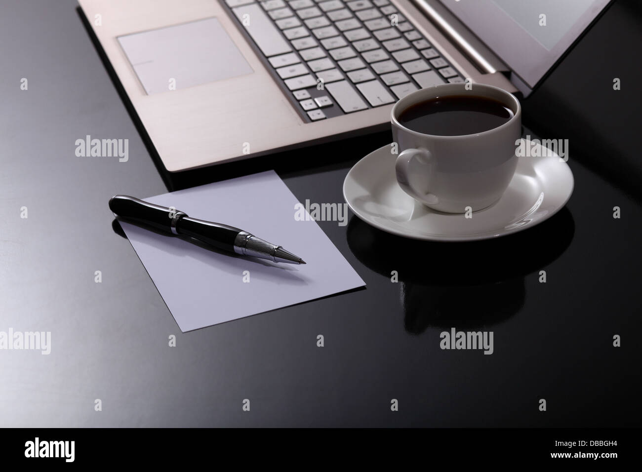 Coffee at business workplace Stock Photo - Alamy