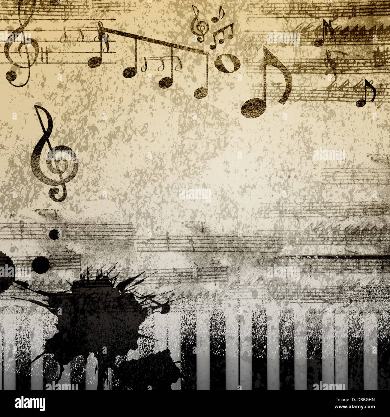 Music notes background Stock Photo - Alamy