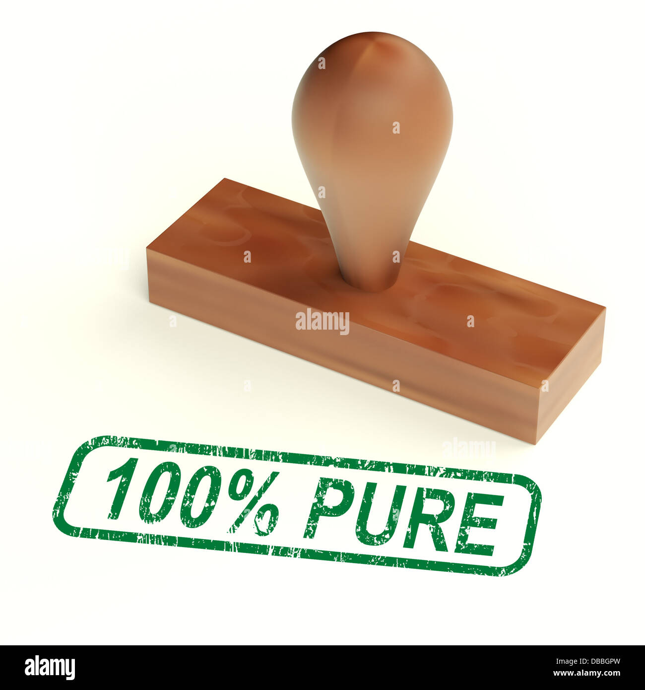 One Hundred Percent Pure Stamp Shows Genuine Or Natural Stock Photo - Alamy