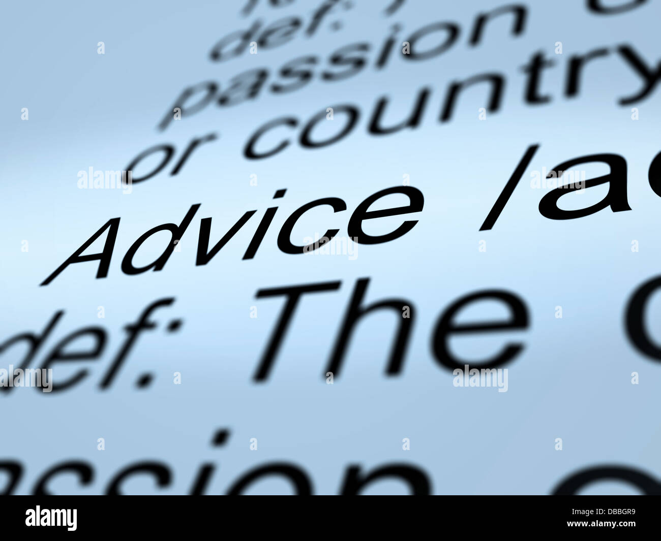 Advice Definition Closeup Showing Recommendation Help Stock Photo - Alamy