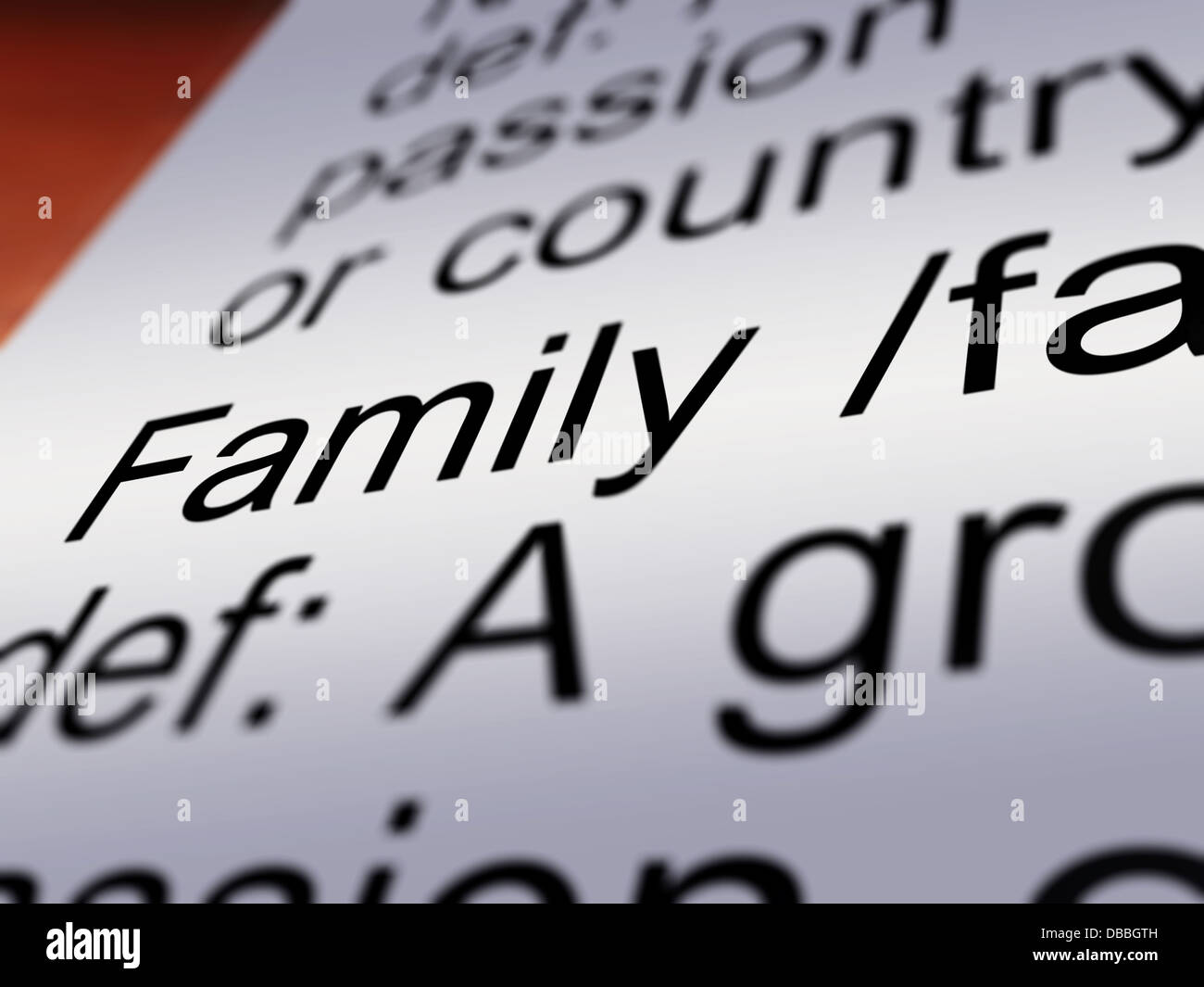 Family Definition Closeup Showing Mom Dad Unity Stock Photo - Alamy