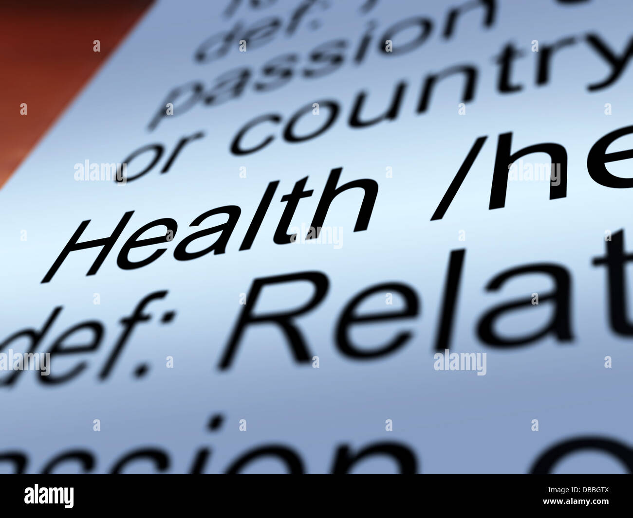 Health Definition Closeup Showing Wellbeing Or Healthy Stock Photo - Alamy