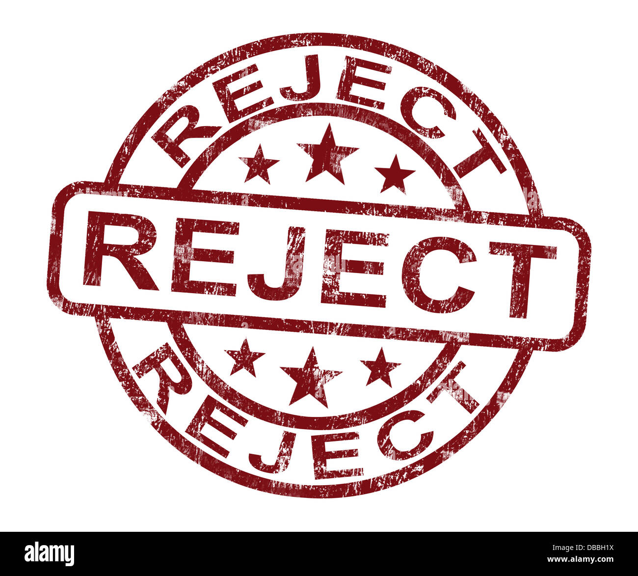 Reject Stamp Shows Rejection Denied Or Refusal Stock Photo - Alamy