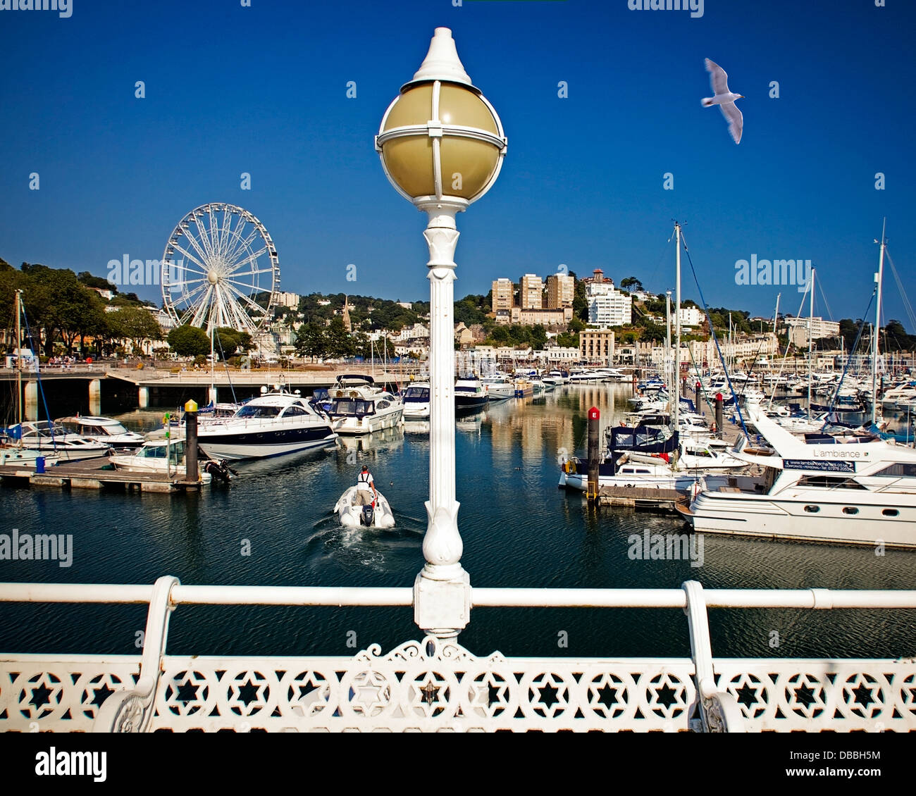 GB - DEVON: Torquay Marina and English Riviera Wheel Stock Photo - Alamy