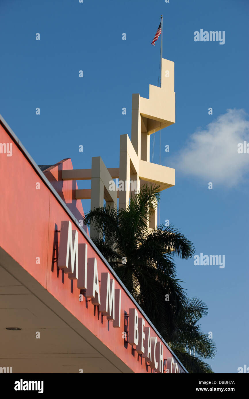 MIAMI SIGN MIAMI BEACH CONVENTION CENTER MIAMI BEACH FLORIDA USA Stock ...