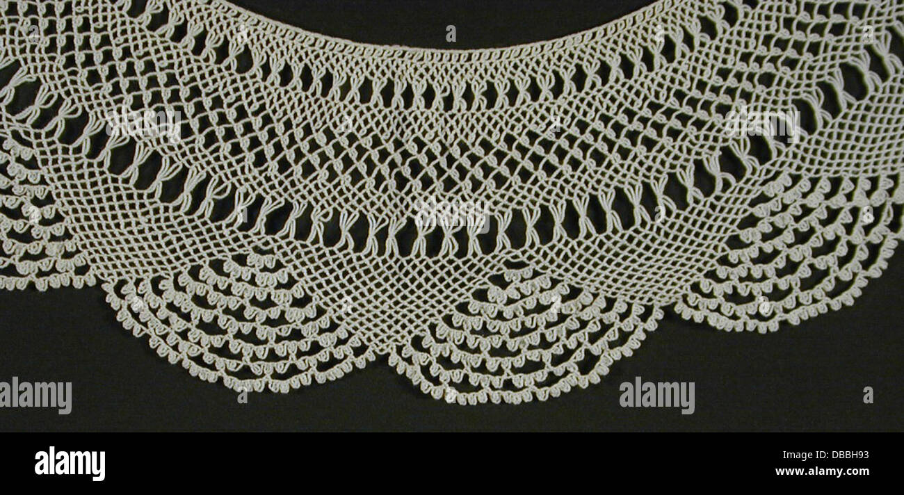 This unfinished sample of knotted lace is a fine example of lacework ...