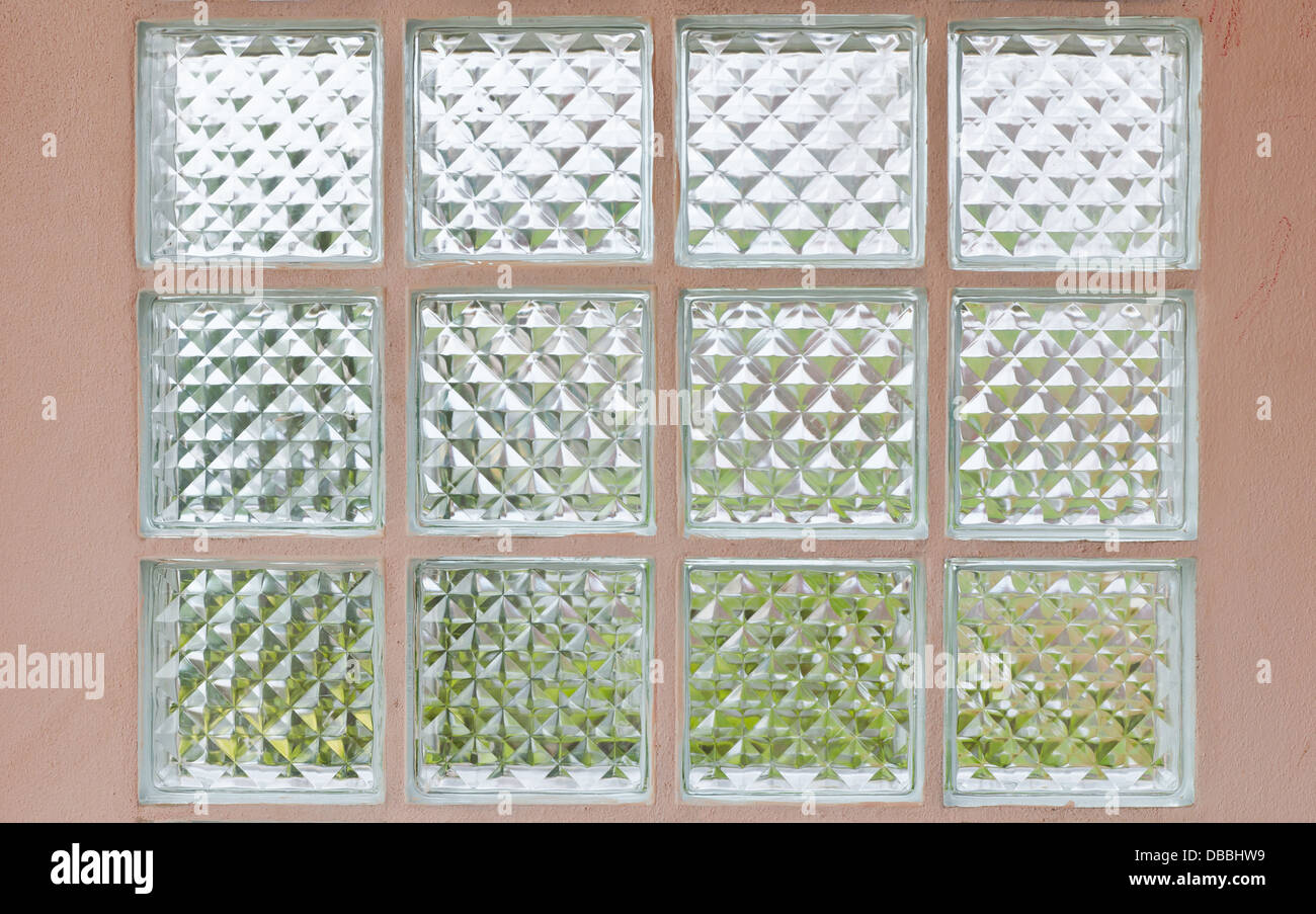 Closeup glass block Stock Photo - Alamy