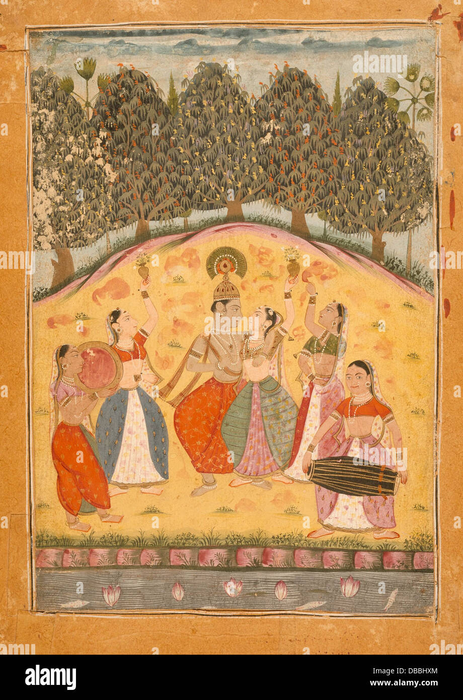 This folio from a Ragamala series illustrates Vasanta Ragini, the ...