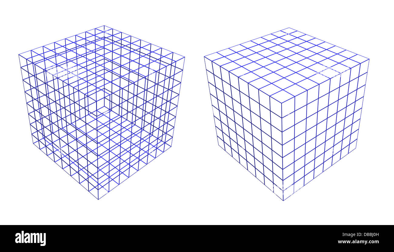 wire frame of two boxes isolated on white background Stock Photo - Alamy