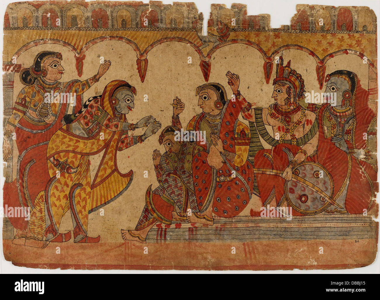 This folio from the Mahabharata depicts a pivotal moment in the story ...