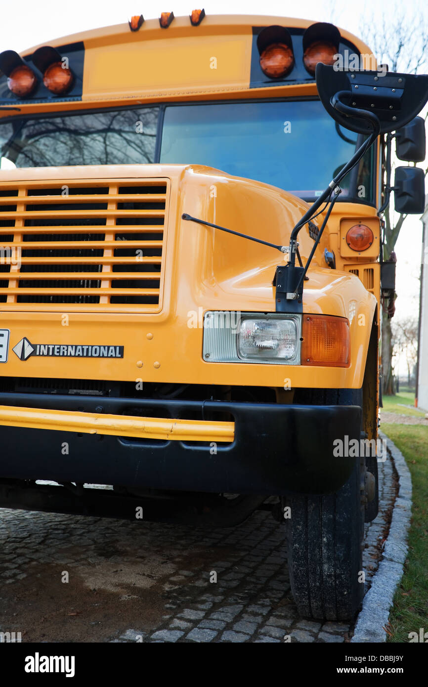 Front of Yellow School Bus Stock Photo - Alamy
