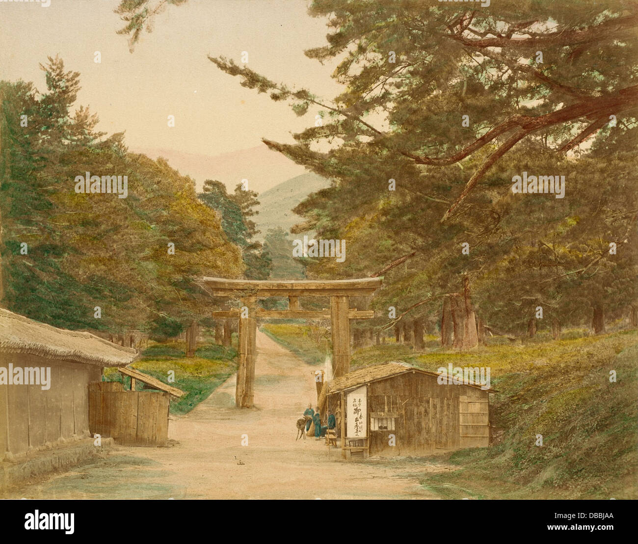 This artwork offers a view of Nara, depicting the historical and ...