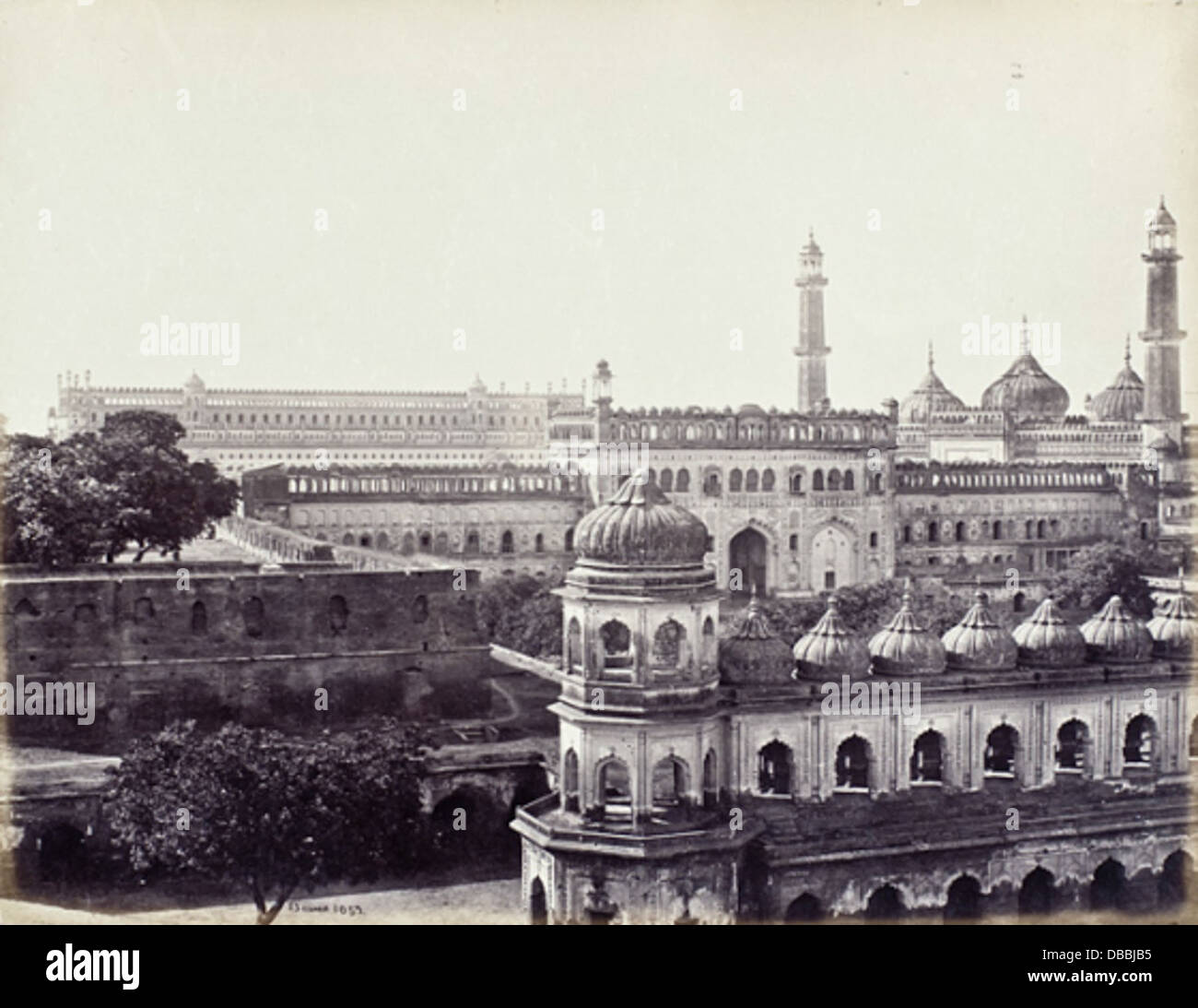 This artwork offers a view of the Bara Imambara, an architectural ...