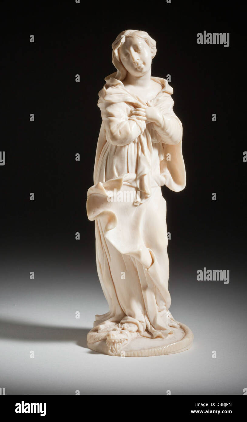 This artwork represents the Virgin Mary in the Immaculate Conception, a ...