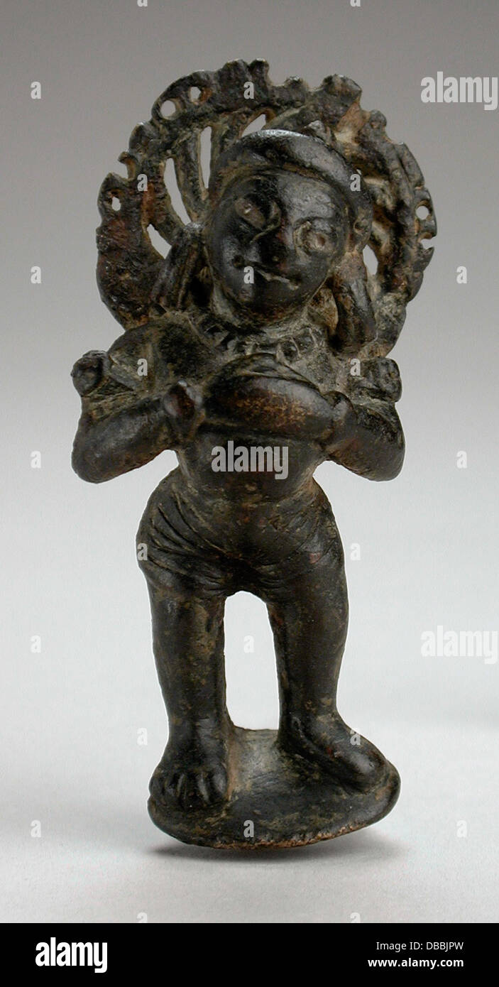 This sculpture represents Vishnu’s personified chakra, symbolizing ...
